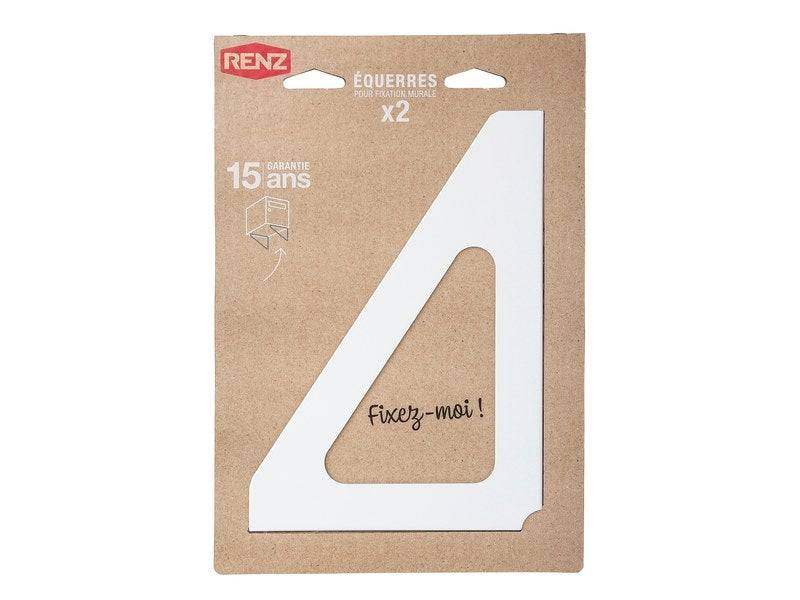 Lot De 2 Équerres H.17.5 X L.25 X P.3 Cm Renz, Blanc - Gamm vert