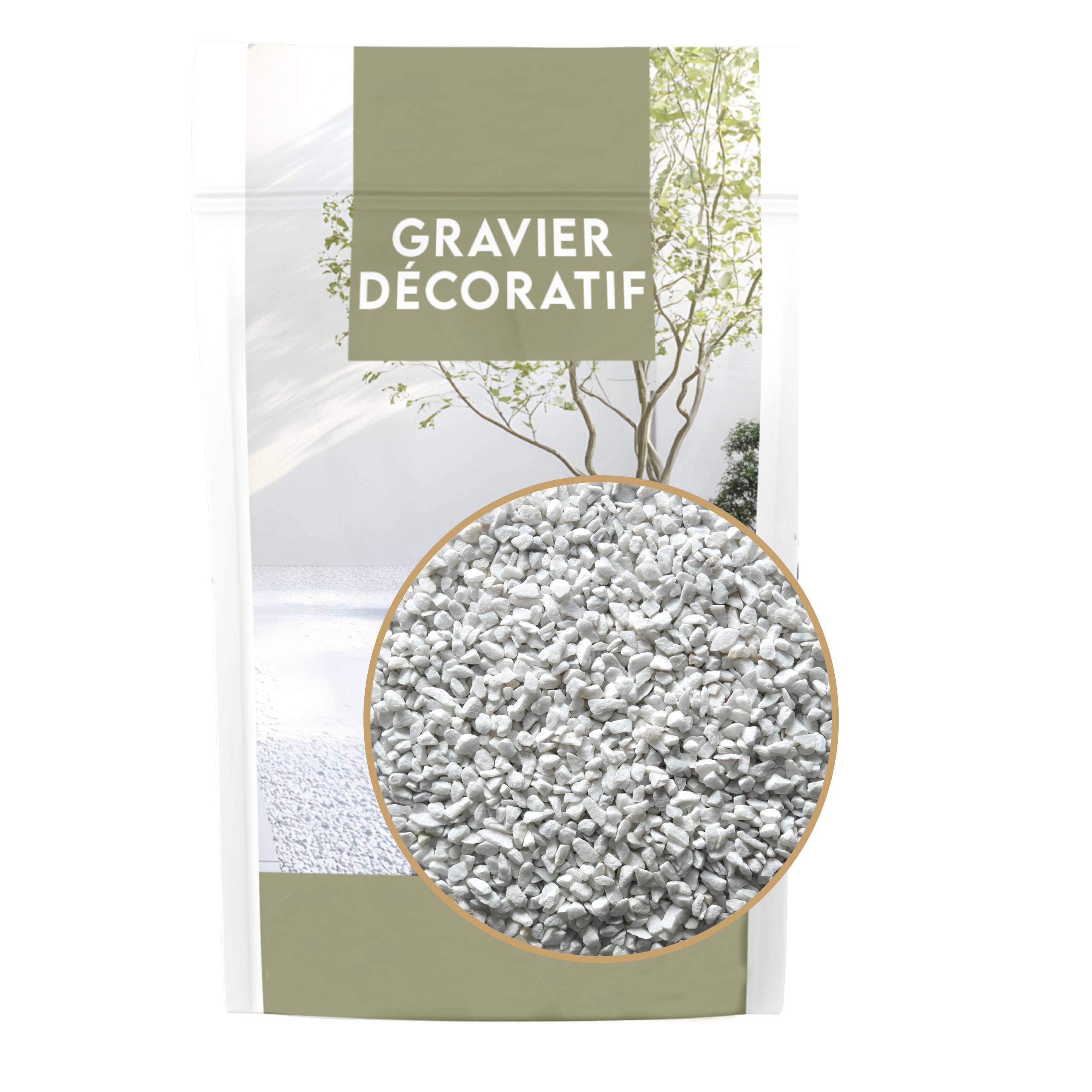 Gravillon blanc Carrare 4/6 en sac de 5 L - Gamm vert