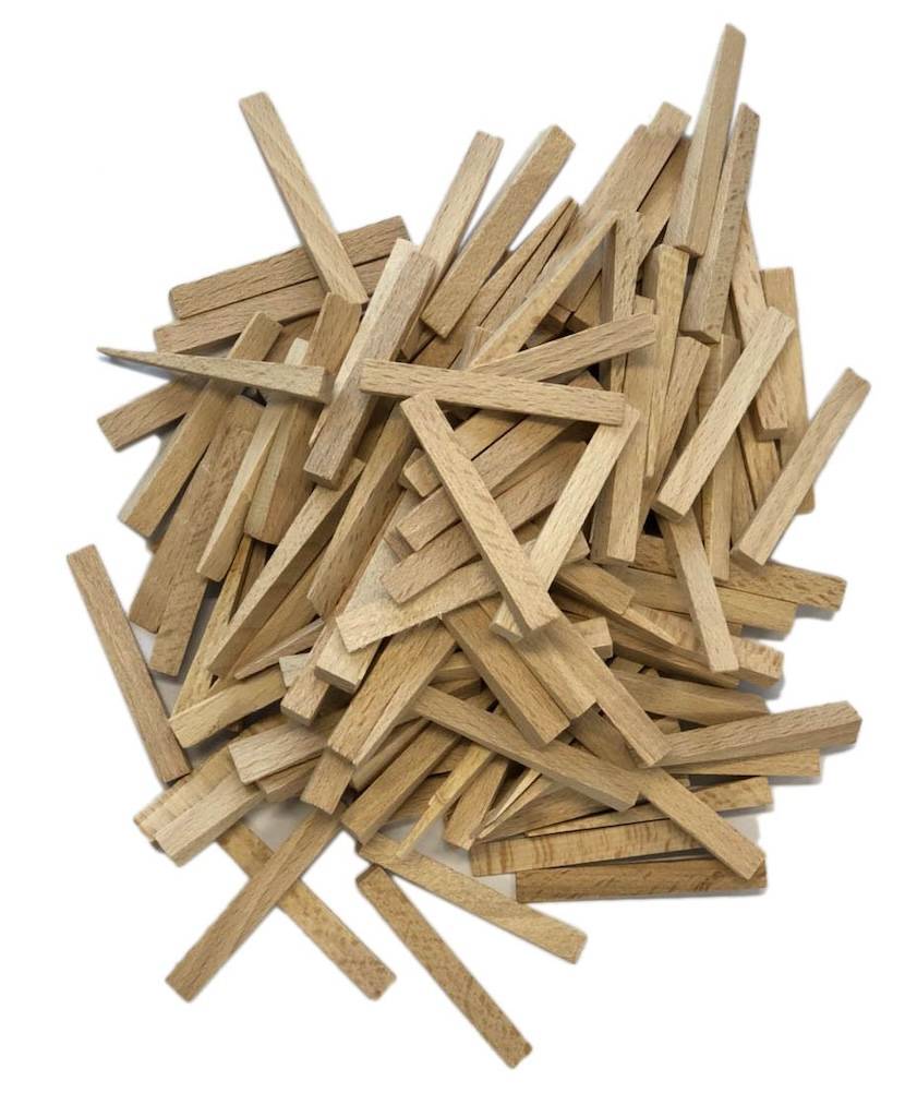 Cales pour carreaux - bois - 250 pièces - 44 x 7 x 0-8,5 mm - Gamm vert