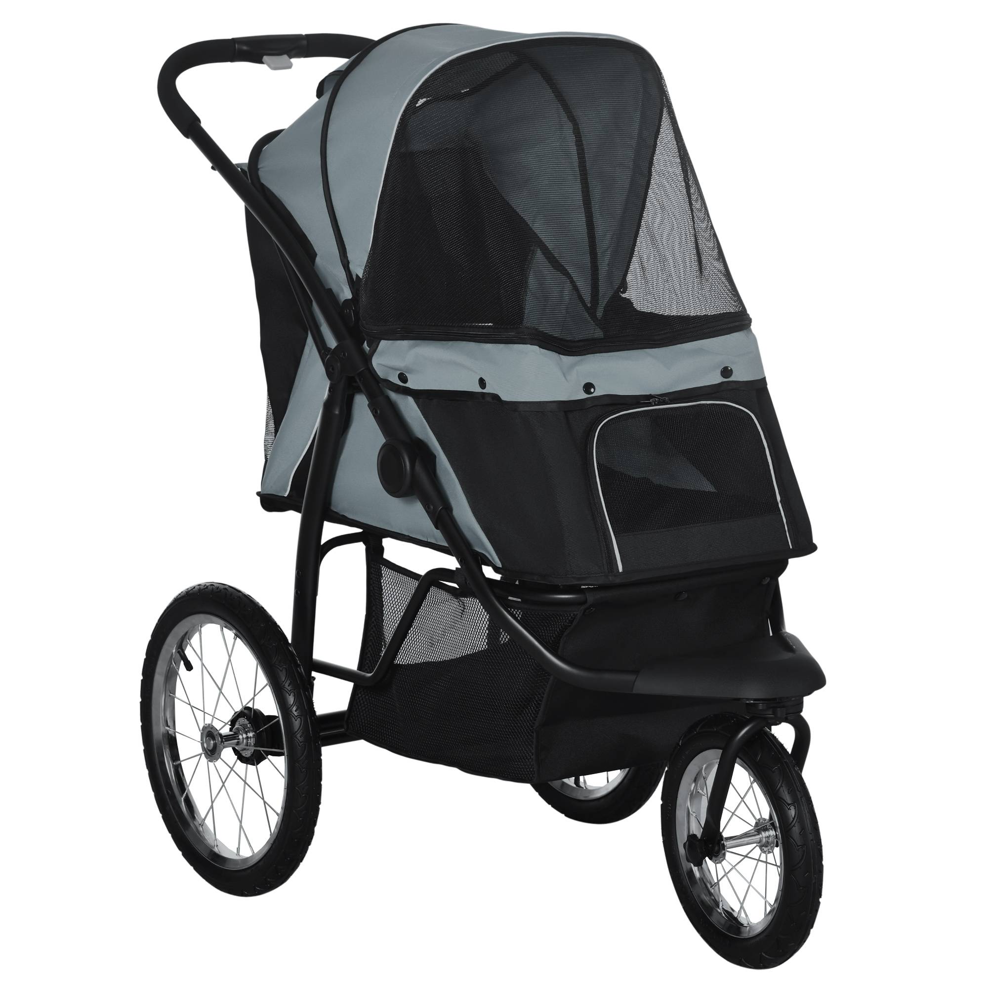 Poussette pour chien acier gris 111 x 58 x 107 cm - PANGIVO - Gamm vert