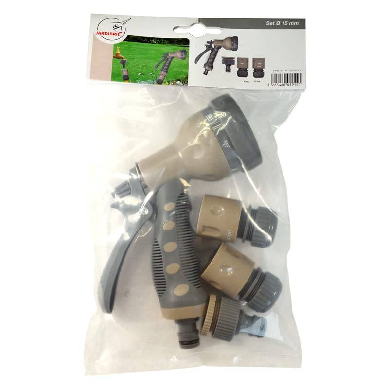 Set de Base avec Pistolet Gainé Jardibric 7 Jets Taupe 15 mm Modèle ...