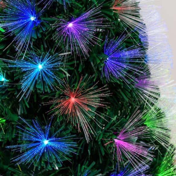 Sapin lumineux fibre optique RGB télécommande 100CM multicouleur pot ...
