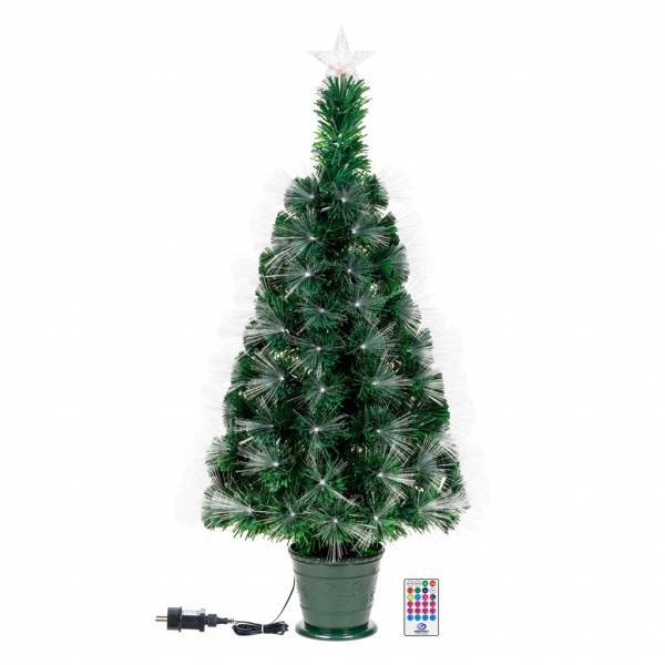 Sapin lumineux fibre optique RGB télécommande 100CM multicouleur pot ...