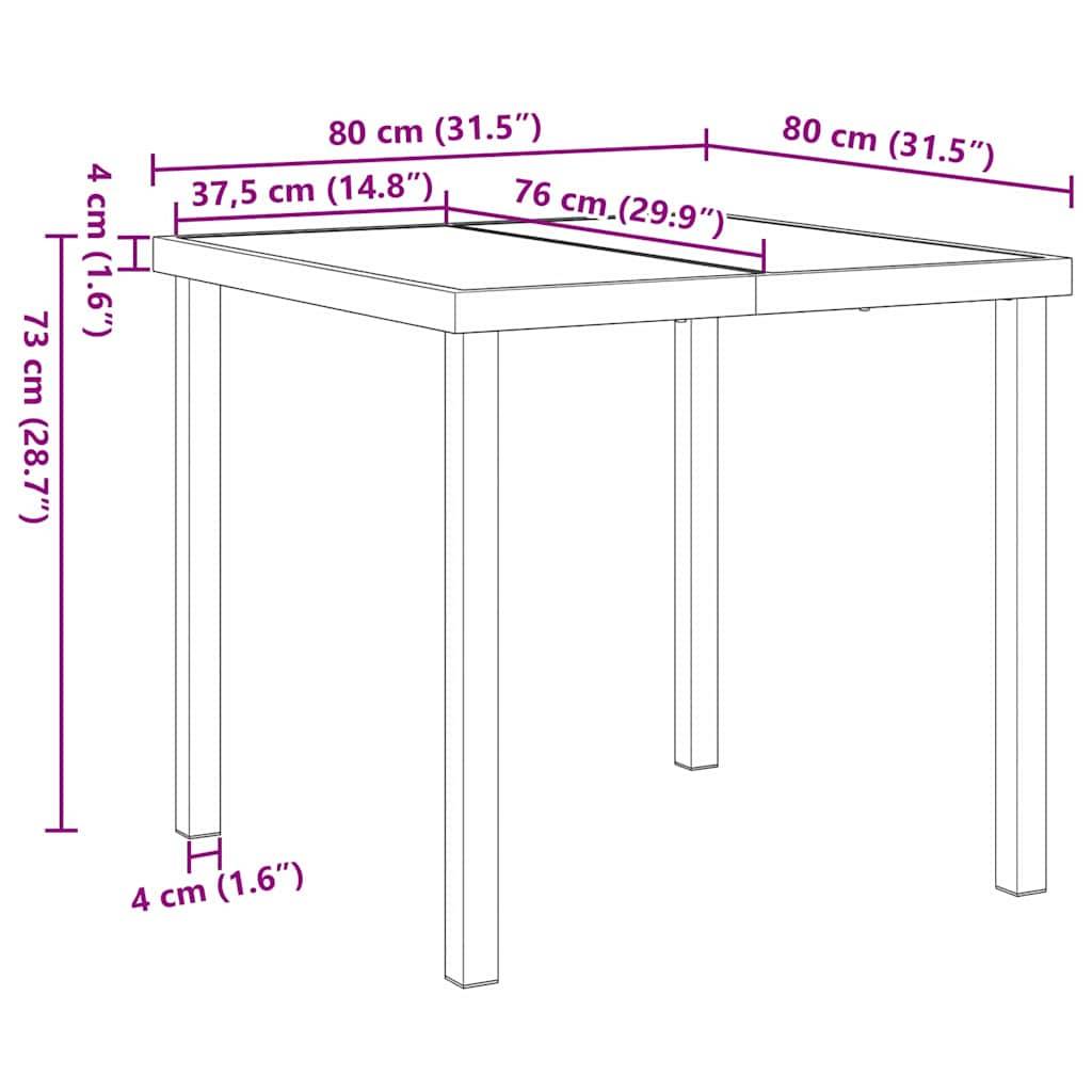 Table de Jardin Noir 80 x 80 x 73 cm Métal - PANGIVO - Gamm vert