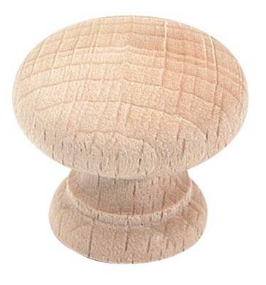 Bouton de meuble univers en bois brut poncé HT29 D.35 CADAP- Bois de ...