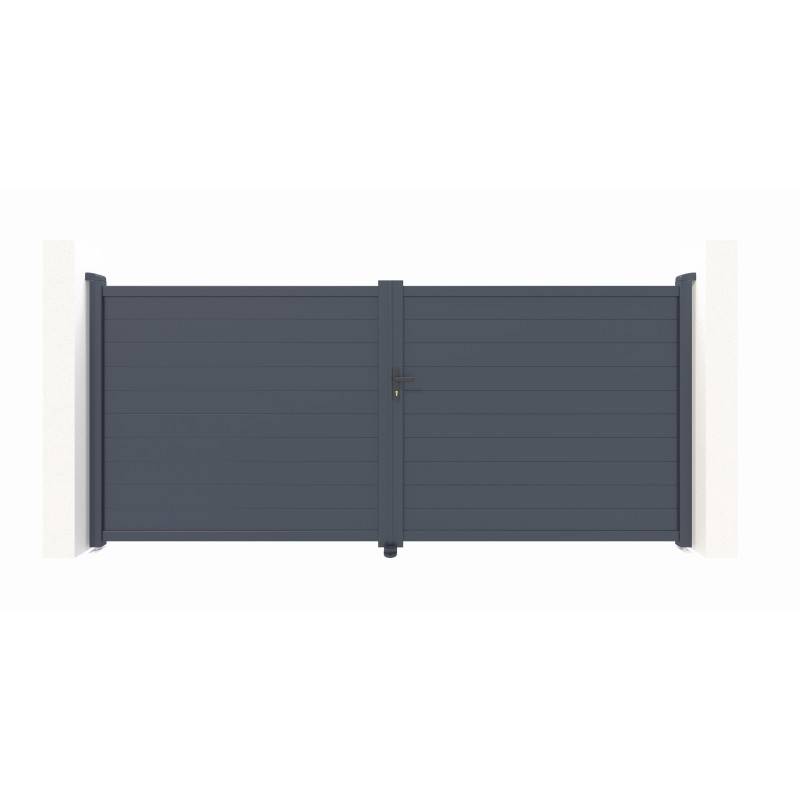 Portail battant aluminium anthracite 350x158 cm Garde X-Metal avec ...