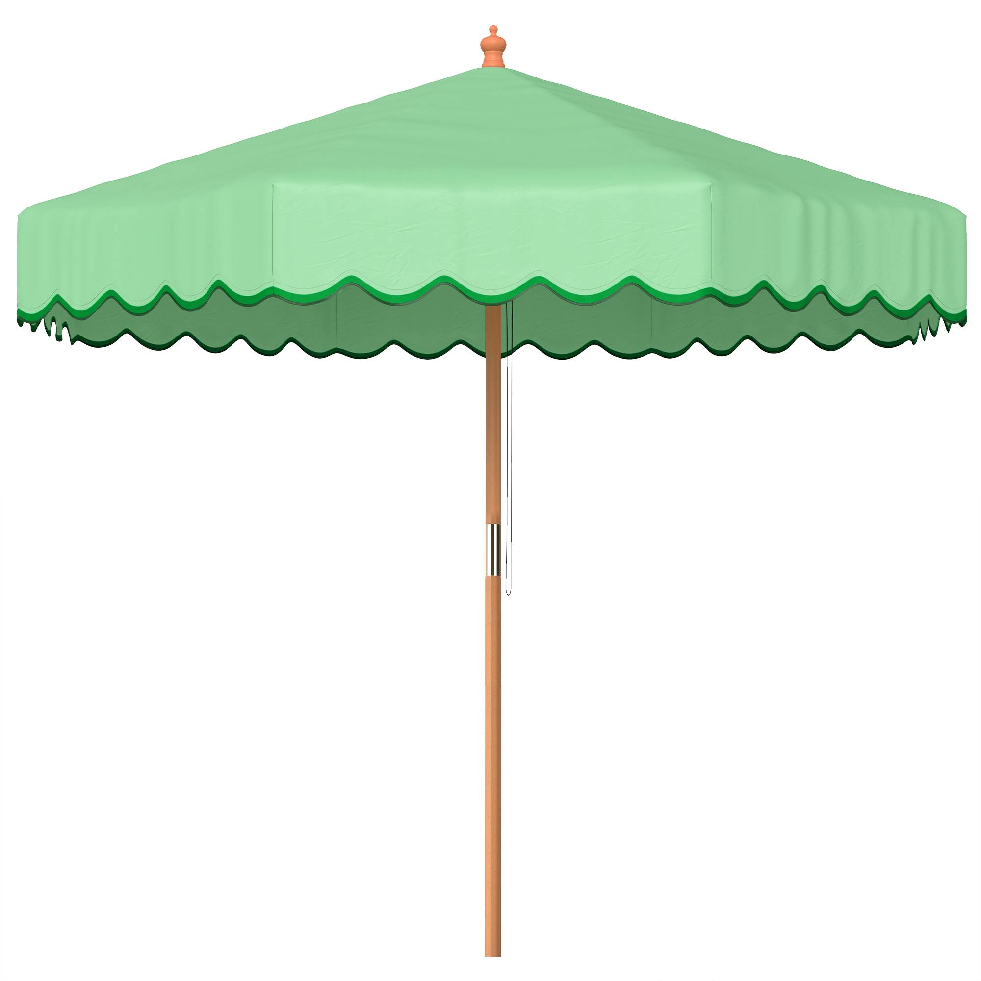 Parasol de jardin rond en polyester et métal aspect bois vert clair 226 ...