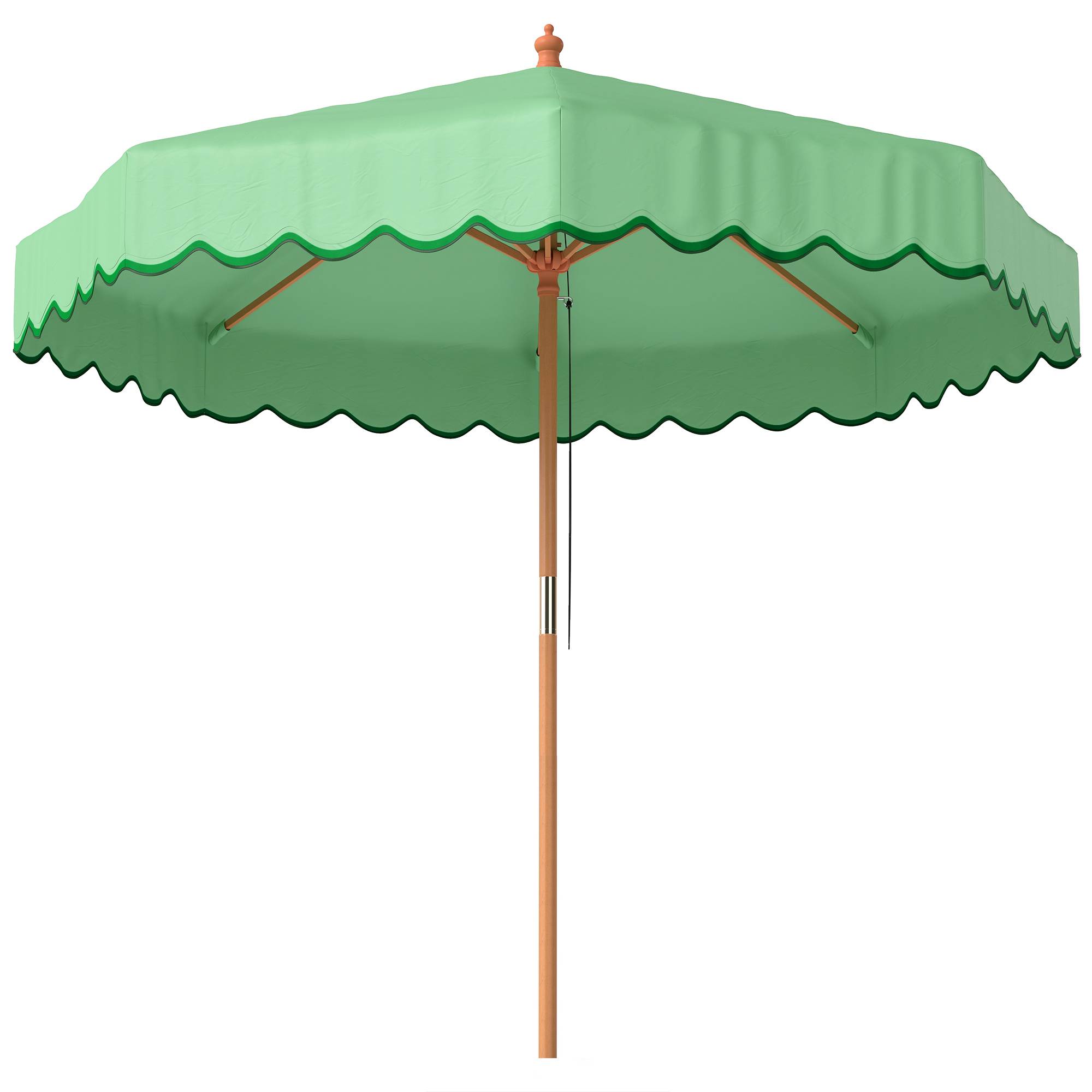Parasol de jardin rond en polyester et métal aspect bois vert clair 226 ...