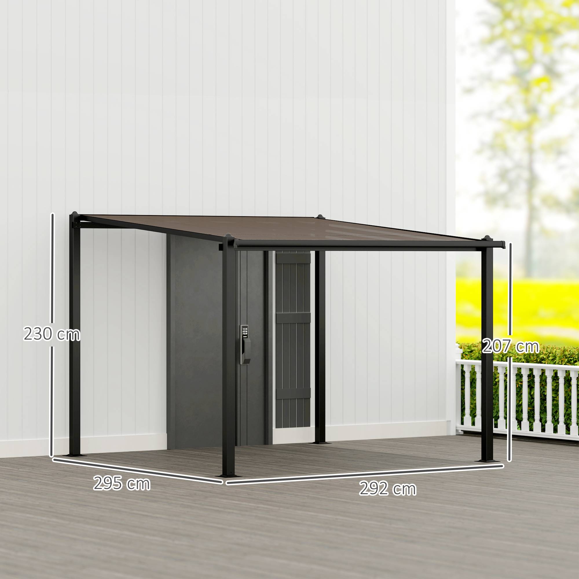 Pergola aluminium gris 292 x 295 x 230 cm - PANGIVO - Gamm vert