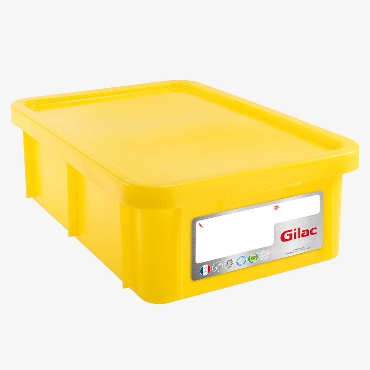 Bac HACCP 25 L Rectangulaire + Couvercle - Gilac - - Gamm vert