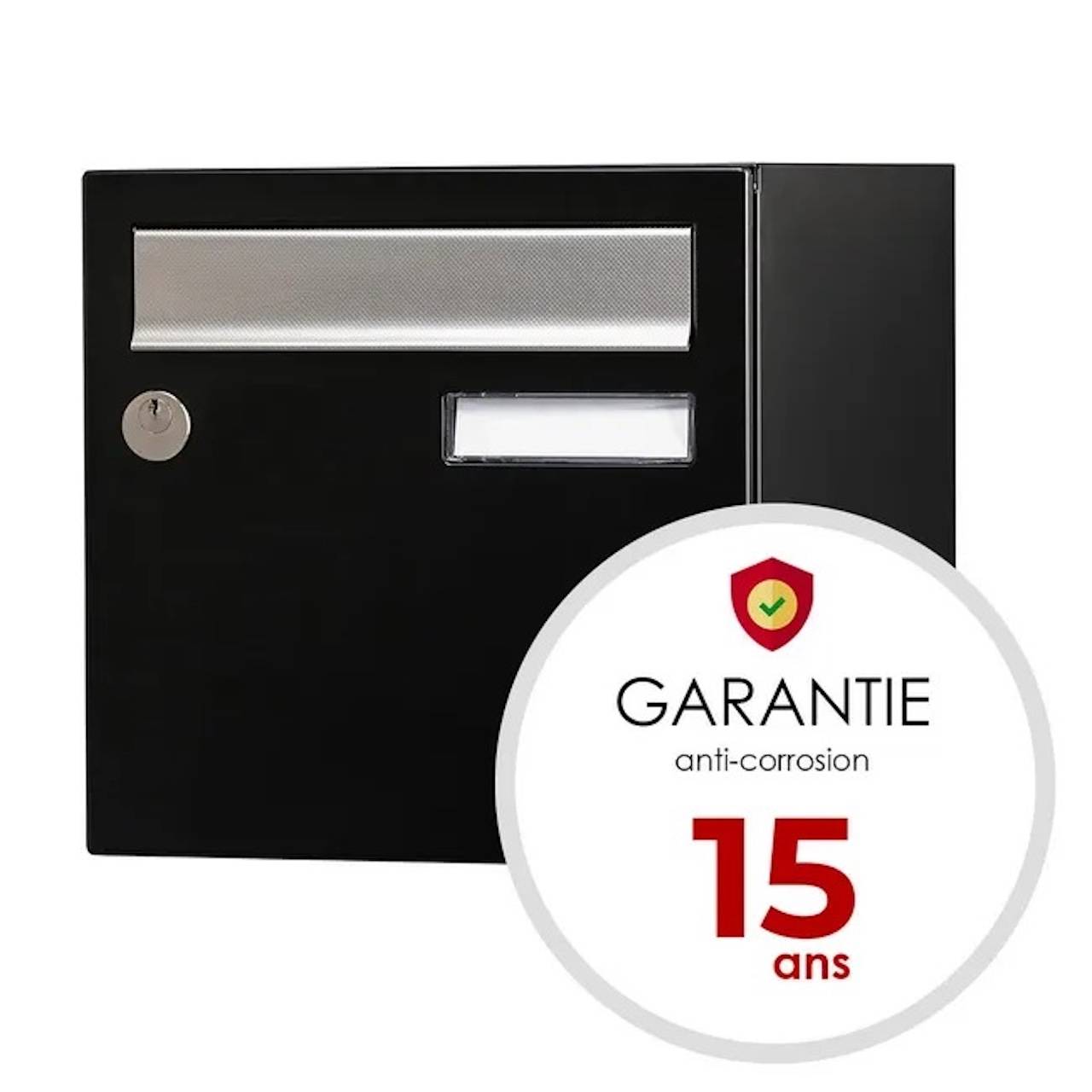 Boîte aux lettres - 1 porte extérieur - Allure - acier noir mat - Gamm vert