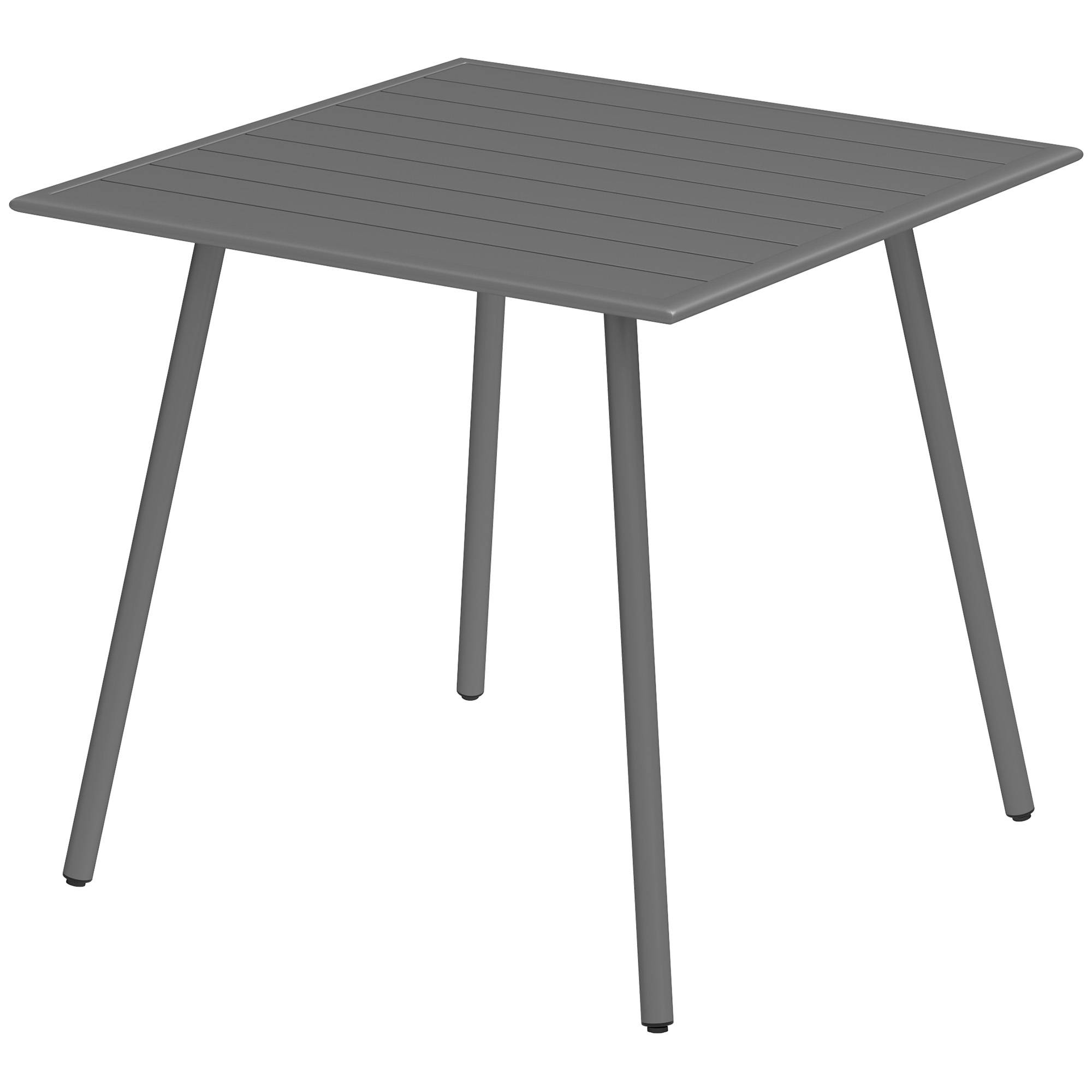 Table de repas extérieure acier gris 80 x 80 x 74 cm - PANGIVO - Gamm vert