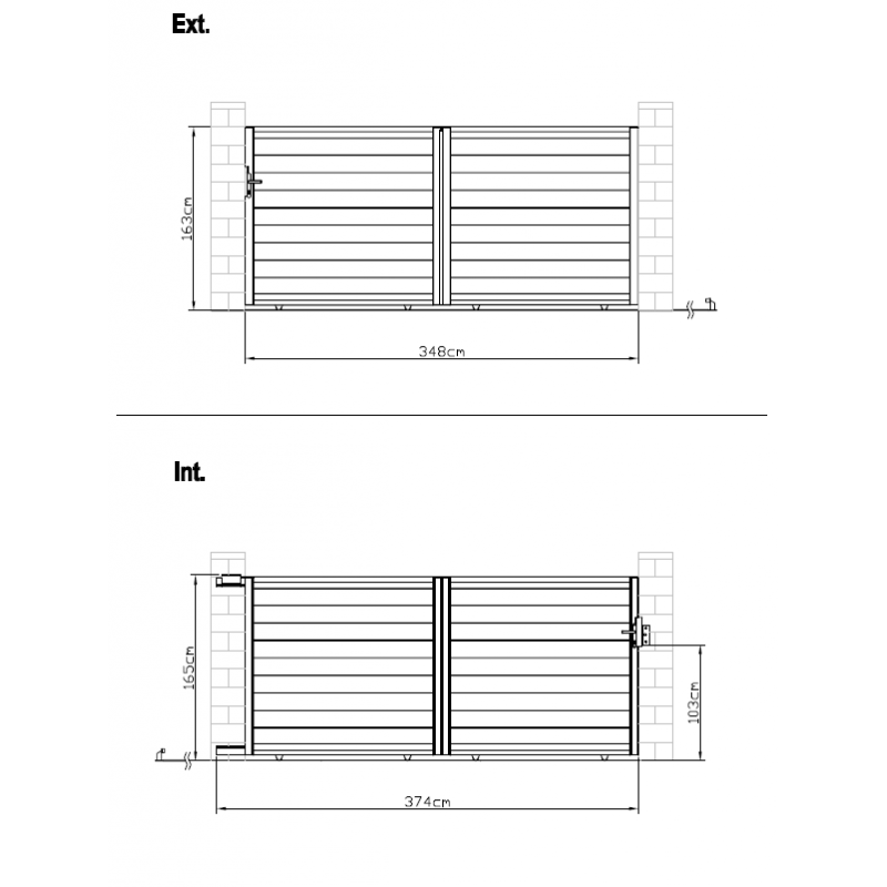 Portail coulissant aluminium anthracite 350x158 cm X-Metal Garde avec ...