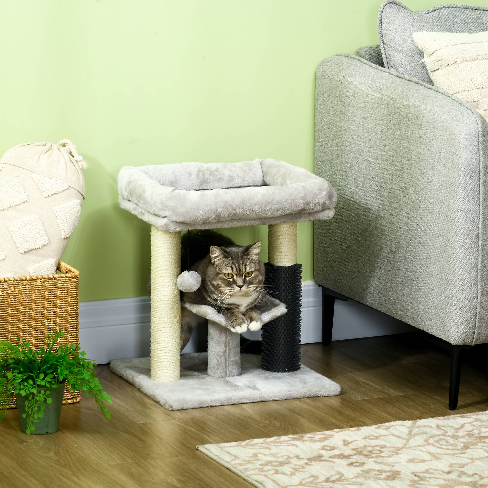 Arbre à chat avec couchage, perchoir, griffoir en sisal et système ...