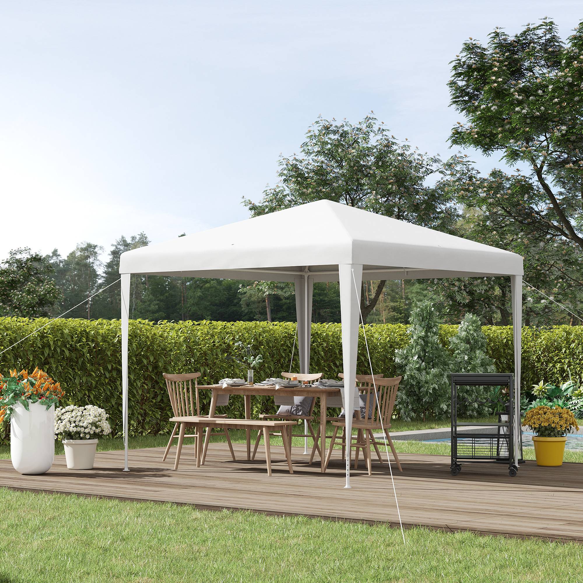 Tonnelle 2,7 x 2,7 m Barnum de Jardin métal époxy Toile PE Haute ...