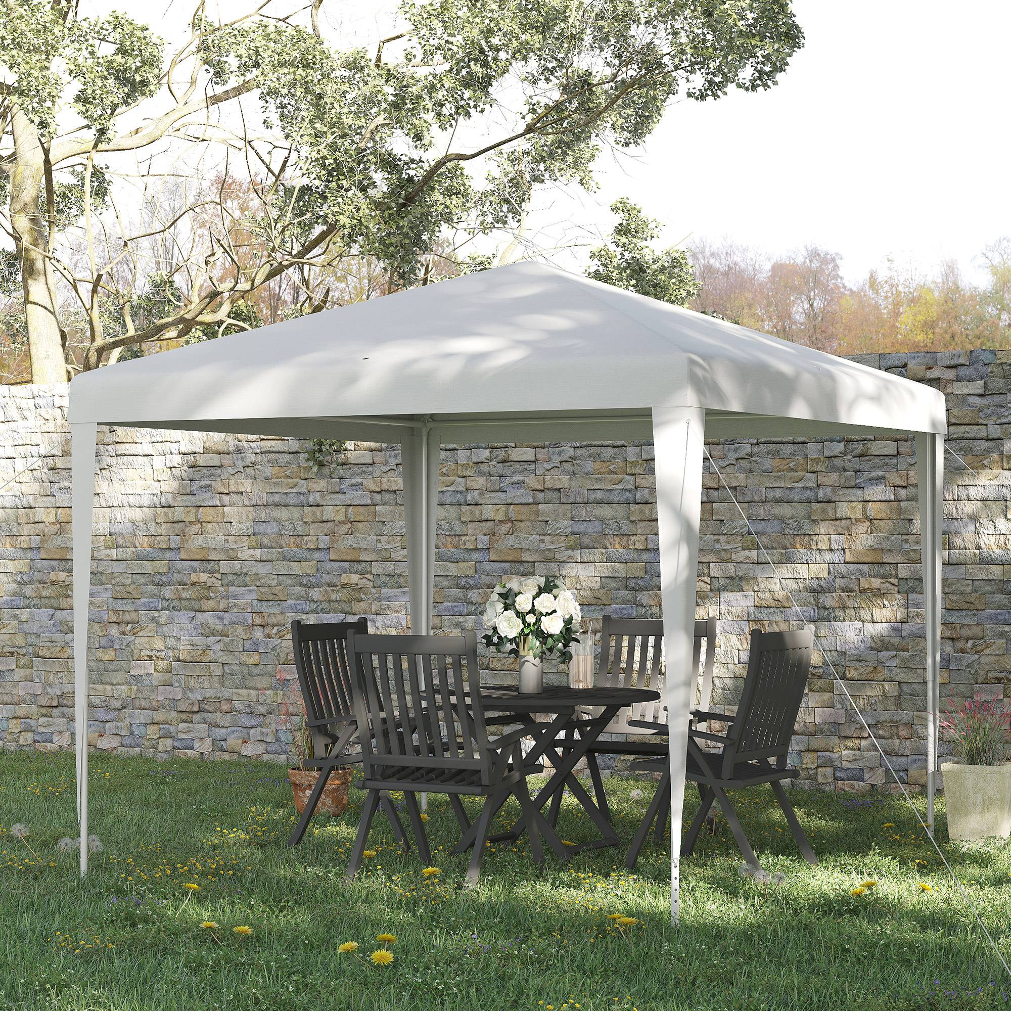 Tonnelle 2,7 x 2,7 m Barnum de Jardin métal époxy Toile PE Haute ...