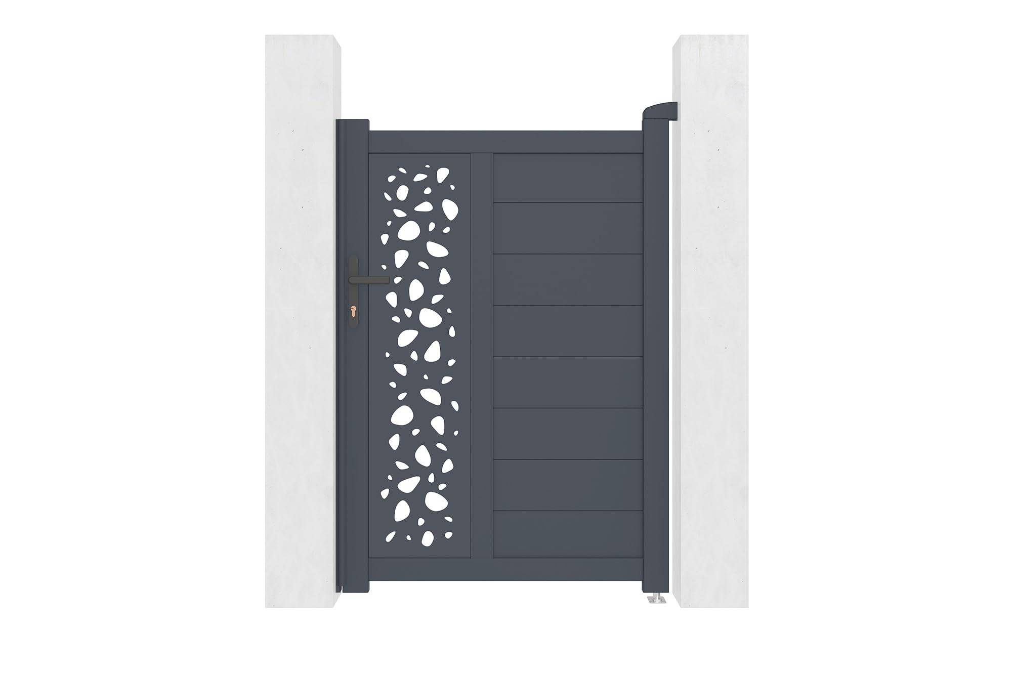 Casanoov Portail coulissant 4 m SUNNY H.140 cm gris + Portillon 1m ...
