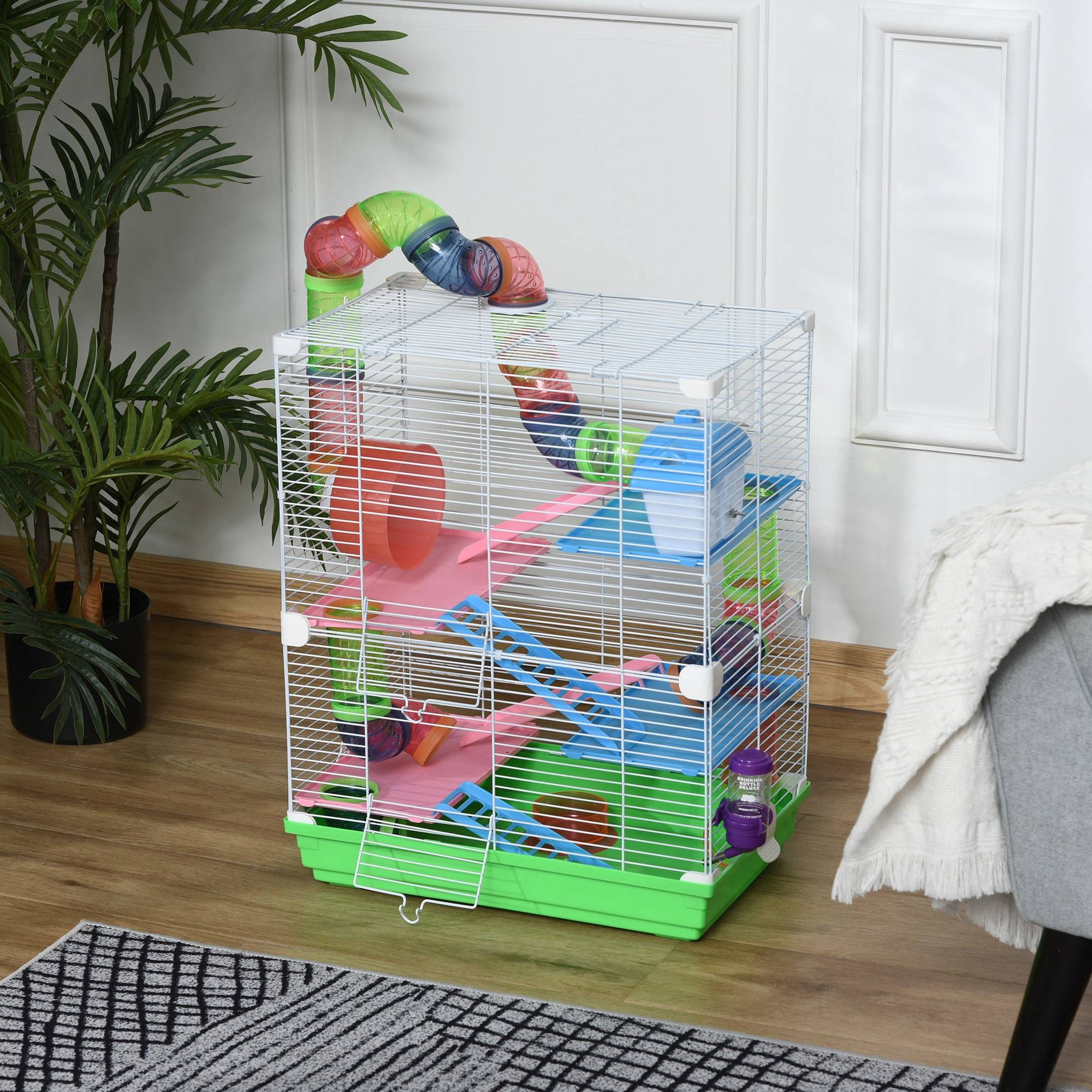 Cage pour hamster métal et plastique vert 46 x 30 x 58 cm - PANGIVO ...