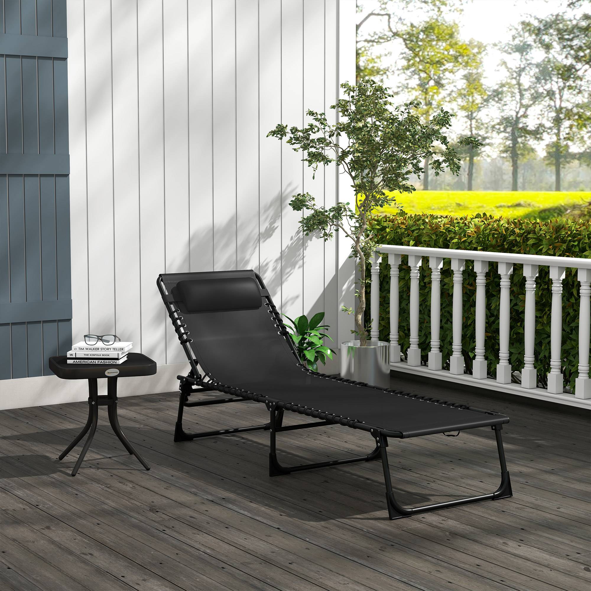 Bain de Soleil transat Pliable Dossier inclinable Multi-Positions 189 x ...