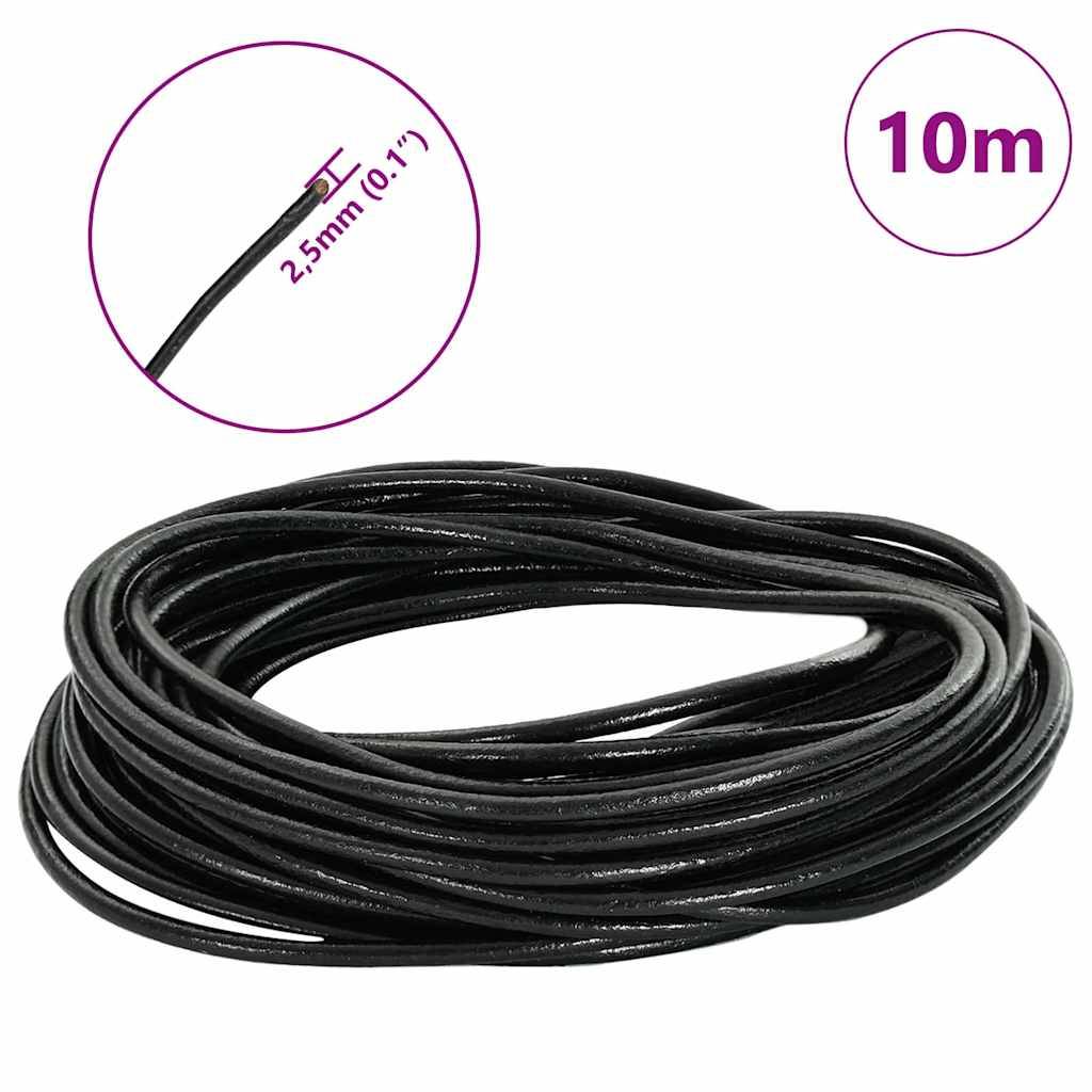 Corde en Cuir Noir Ø2,5 mm x 10 m Cuir Maison Chic - Gamm vert