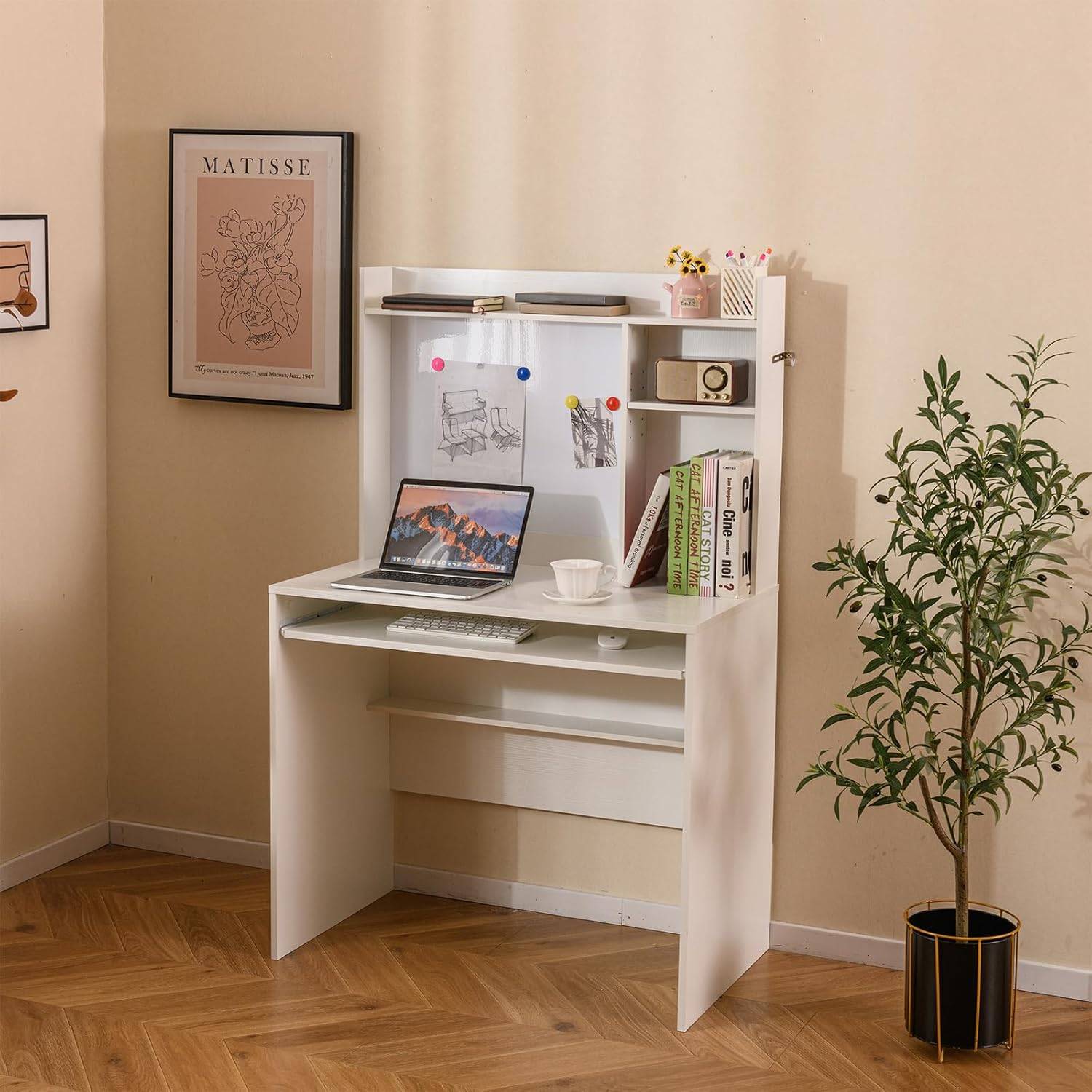 Bureau avec Tableau d'Affichage Magnétique, Bureau à Domicile avec ...