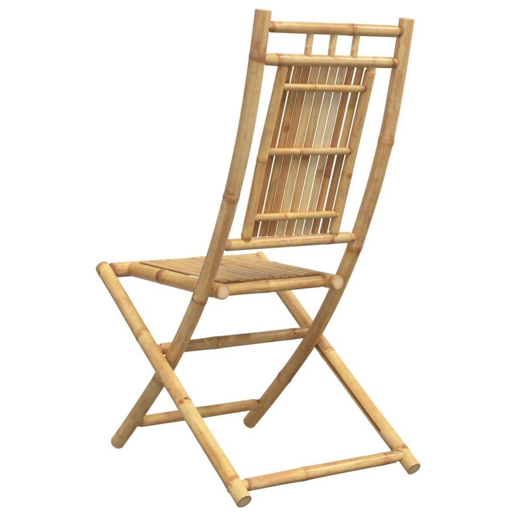Chaise pliante de jardin bambou finition naturelle 46 x 66 x 99 cm ...
