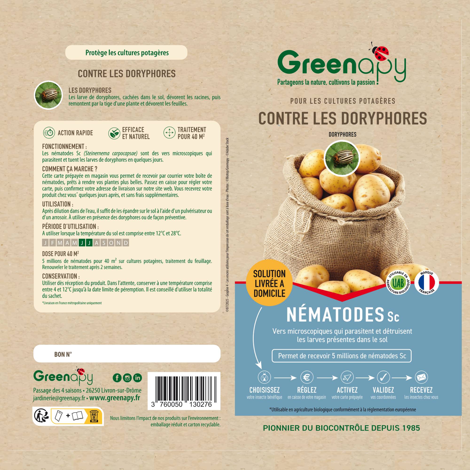 Prépayé nématodes anti-doryphores Sc 5 millions - Biotop - Gamm vert